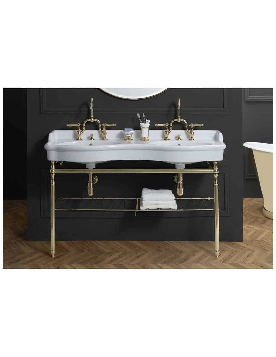 Lavabo double vasque Bleu Provence '800