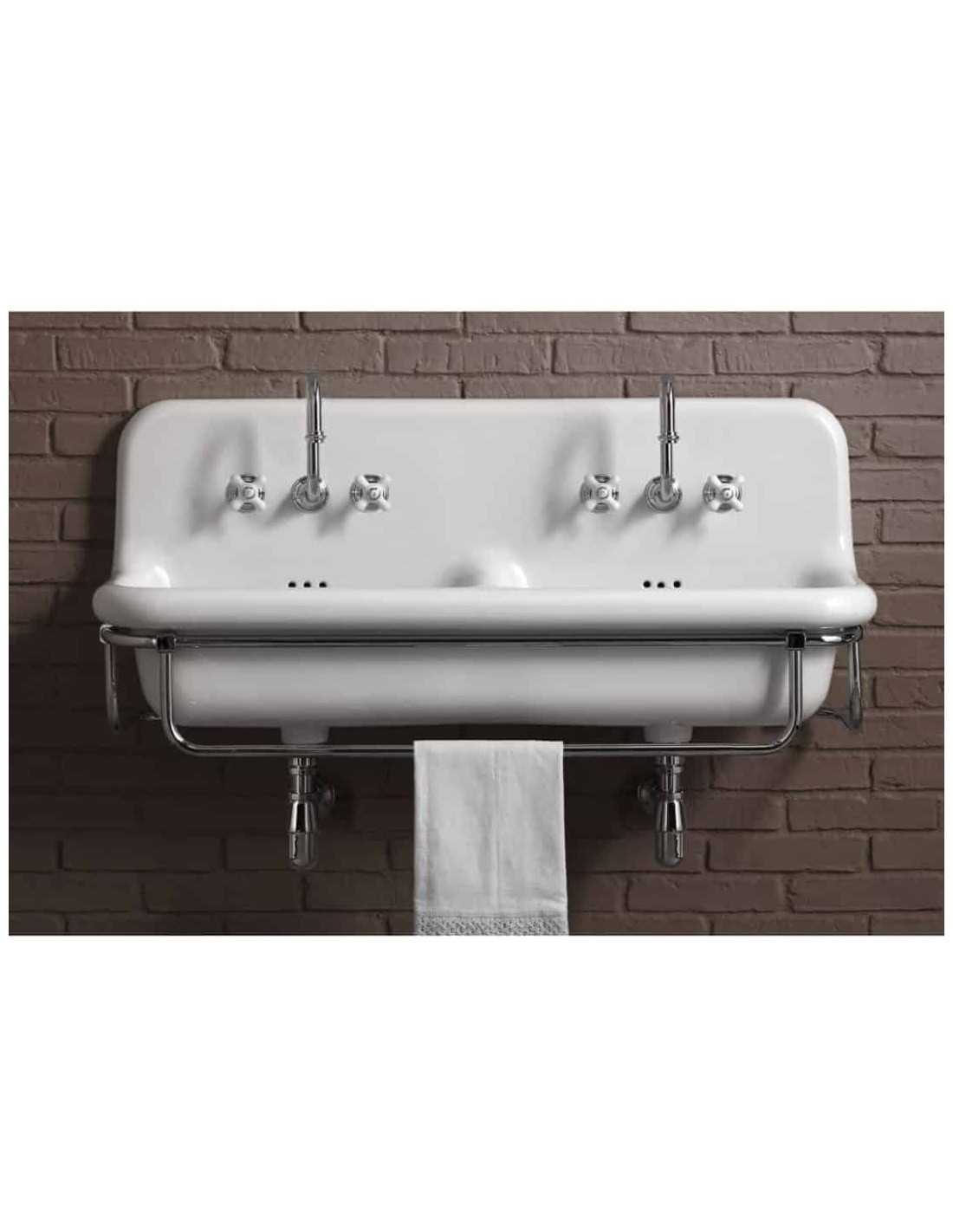 Lavabo double 120cm true colors Bleu Provence